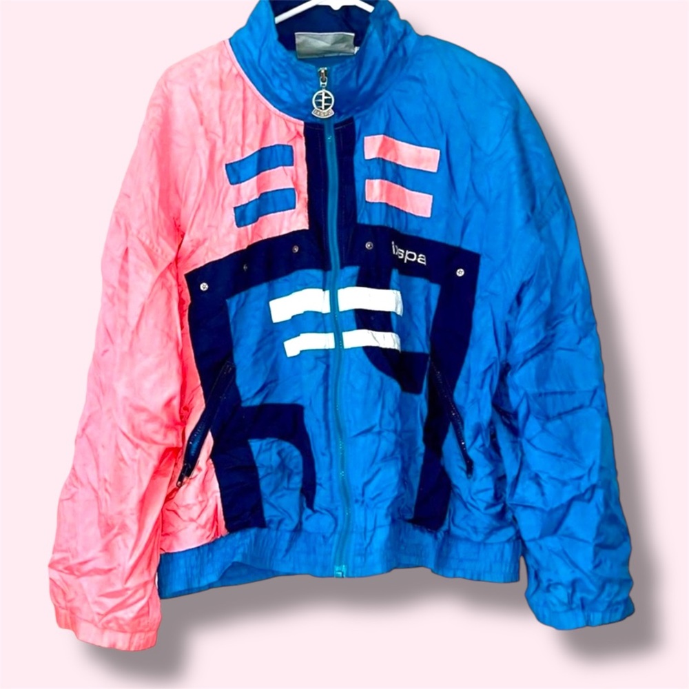 Rare Vintage Retro Blue And Pink Color Block 80s Wind… - Gem